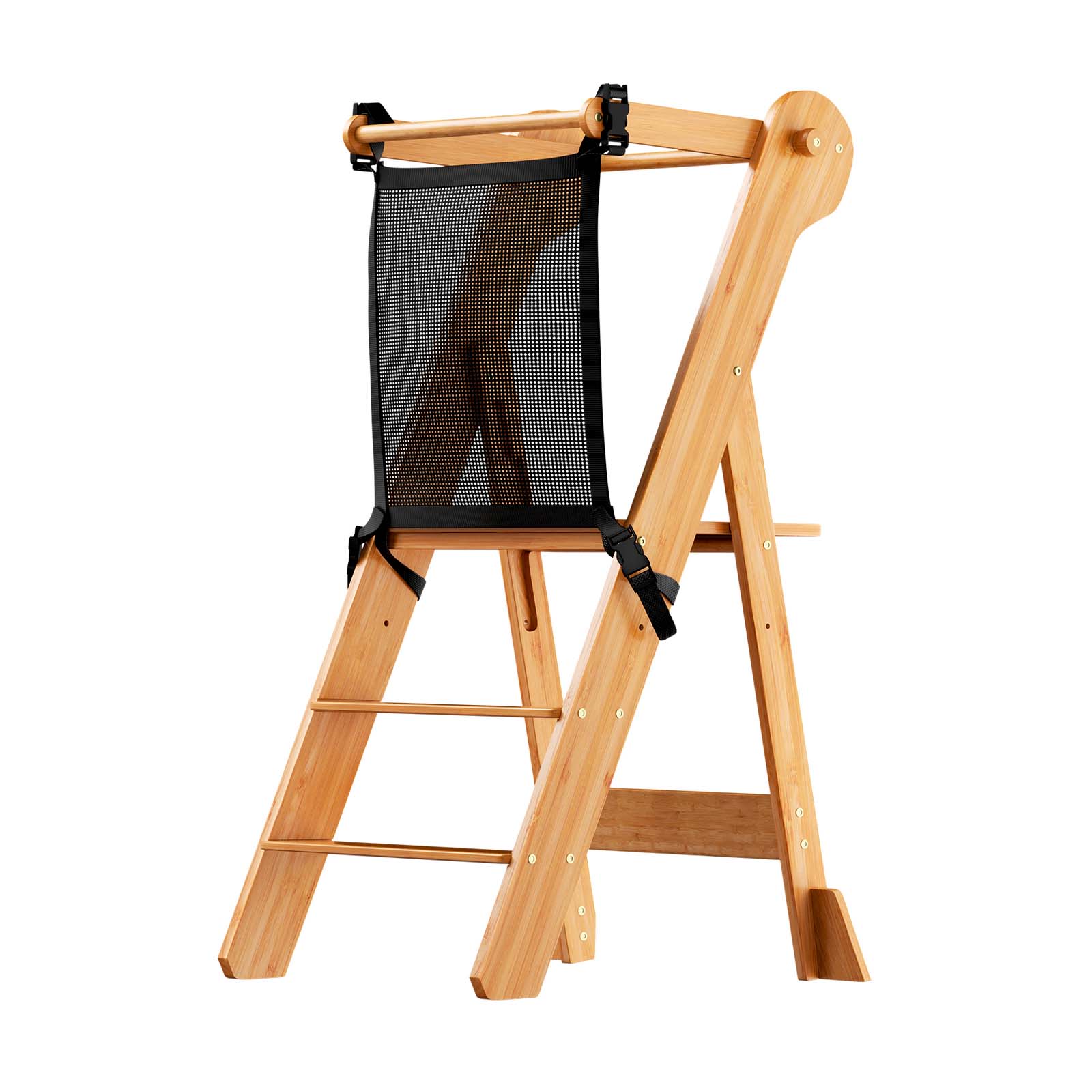 Adjustable Height Foldable Toddler Standing Tower with Safety Net ...